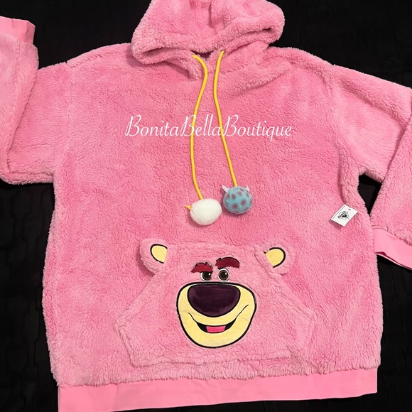 Disney | Tops | Disney Pixar Toy Story Lotso Fuzzy Hoodie Pullover Xl ...